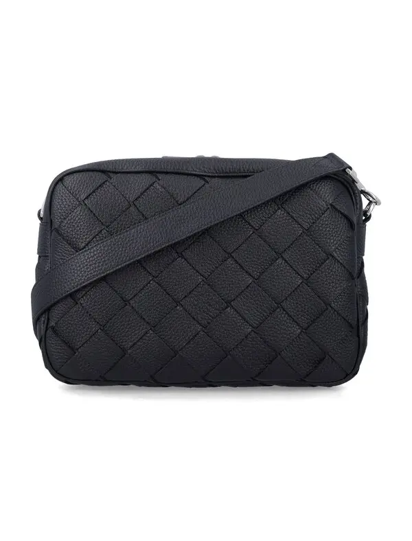 Bottega Veneta Intrecciato Leather Camera Bag - Nero
