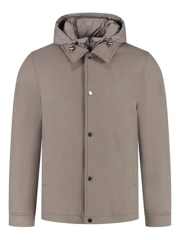 Woolrich Wool Blend Knit Shirt Jacket With Hood
