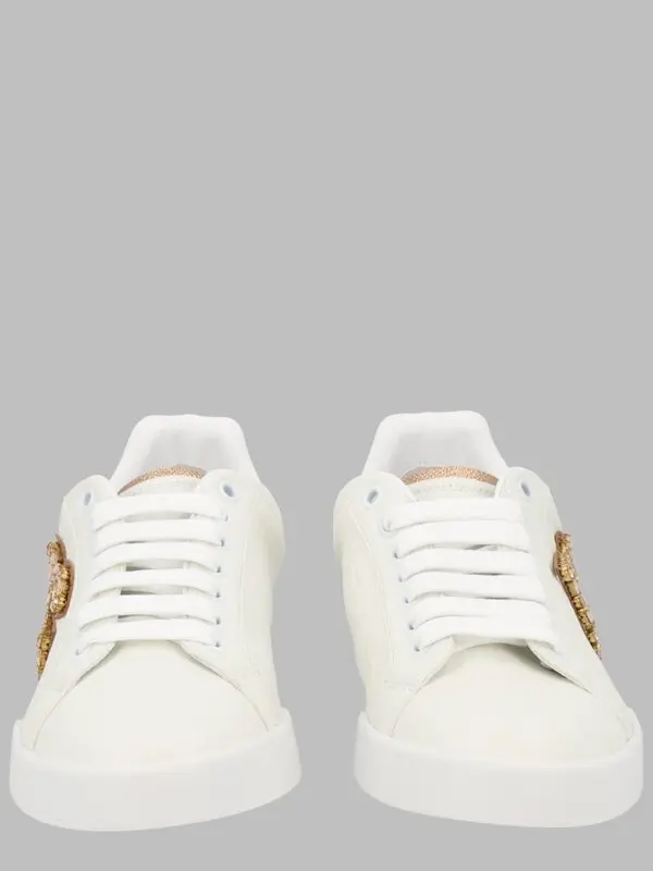 Dolce & Gabbana Low-top Leather Sneakers - White