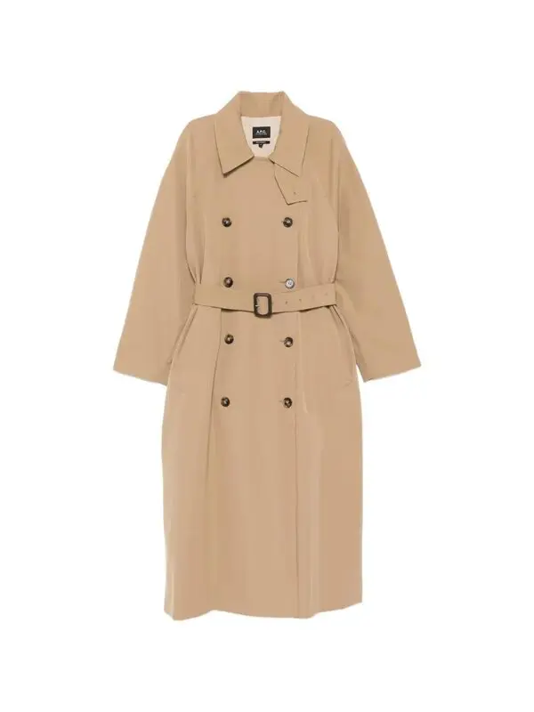 A.p.c. Double Breasted Trench Coat - Beige