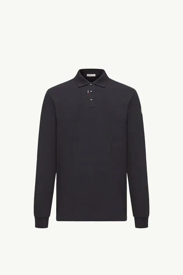 Moncler Long Sleeve Polo Shirt - Blue