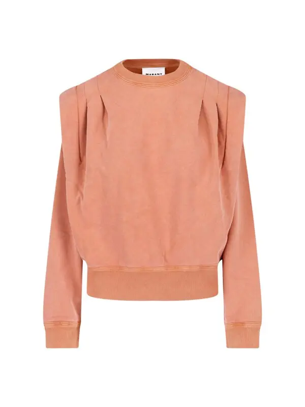 MARANT ETOILE Pleated Shoulder Crewneck Sweatshirt - Orange