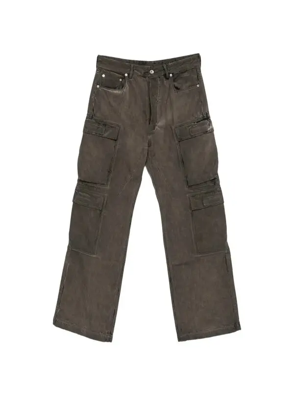 Rick Owens Low-rise Loose-fit Cargo Jeans - Grigio
