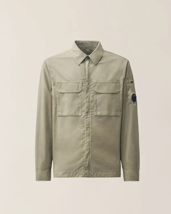 C.P. COMPANY C. P. Company Organic Gabardine Zipped Lens Overshirt - Fallenrock