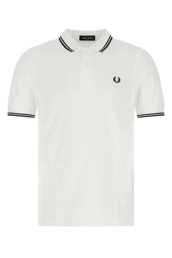Fred Perry Cotton Piqué Polo Shirt - White