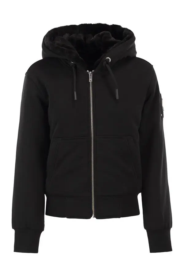 Moose Knuckles Classic Bunny Zip-up Jacket - Black/blac