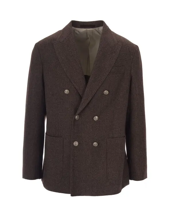 Eleventy Double-breasted Wool-blend Blazer
