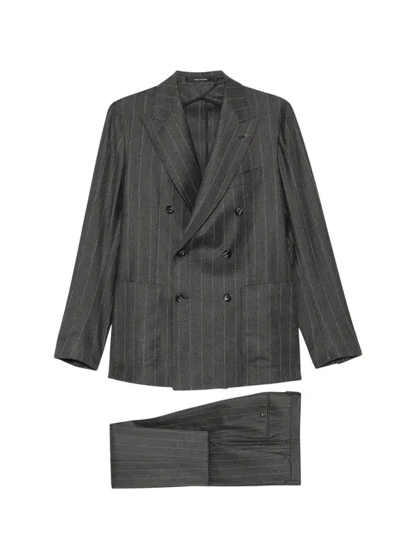 Tagliatore Pinstripe Double-breasted Suit - Grey