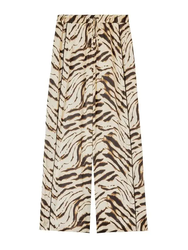 GANNI Printed Stretch Satin Pant For Fall 2026