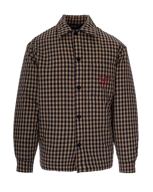 Drole De Monsieur Check Button-up Overshirt - Beige