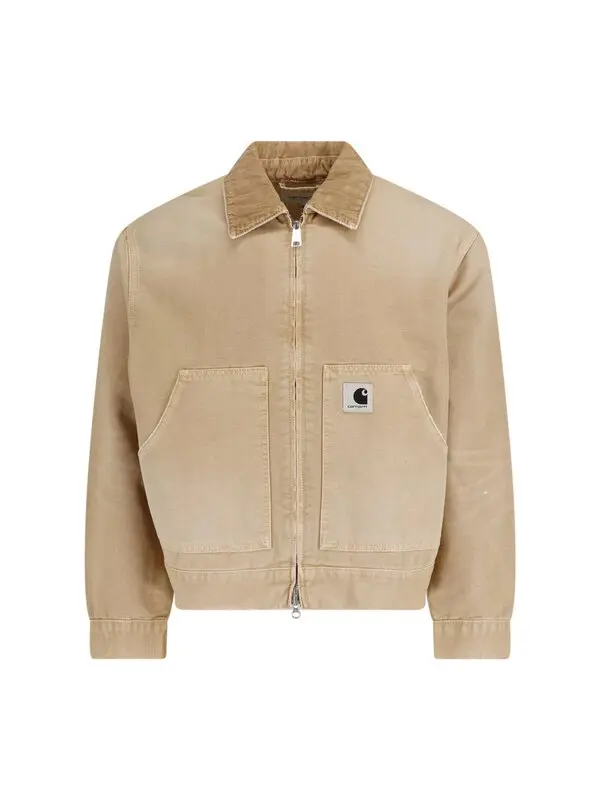 Carhartt Work In Progress Canvas Work Jacket With Corduroy Collar