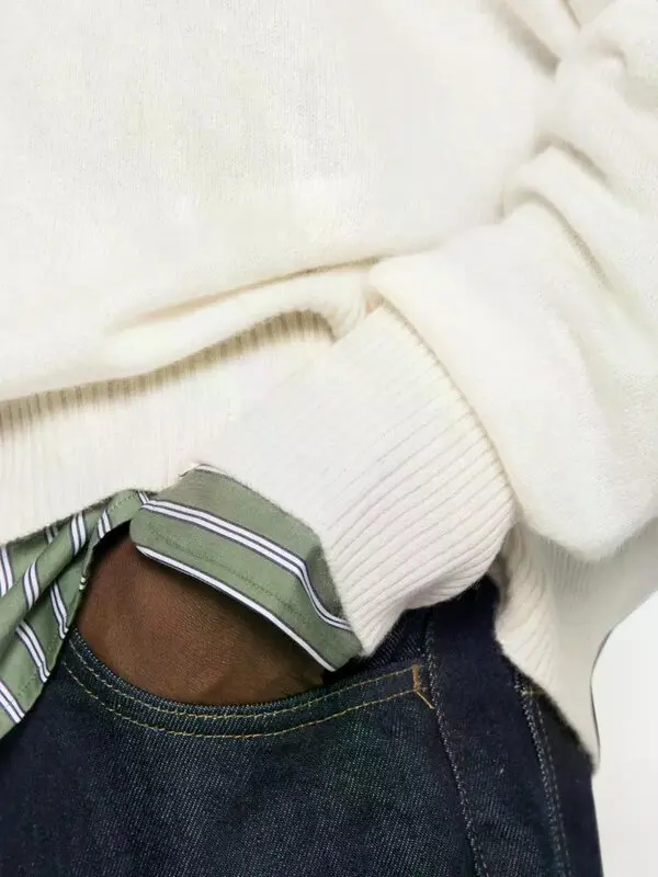 BEYOU Ribbed-trim Sweater