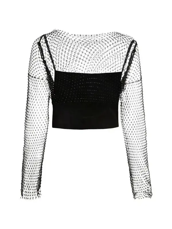 Karl Lagerfeld Embellished Mesh Top