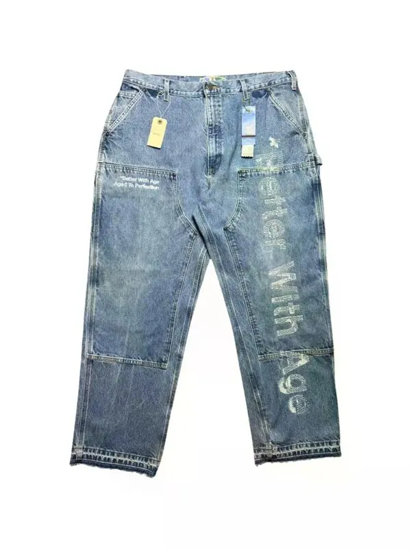 BETTER WITH AGE Forgot Double Knee Hand-beaded Double-knee Jeans