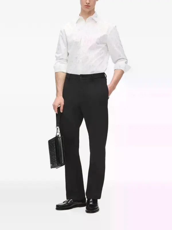 Karl Lagerfeld Monogram Rhinestone Shirt - White