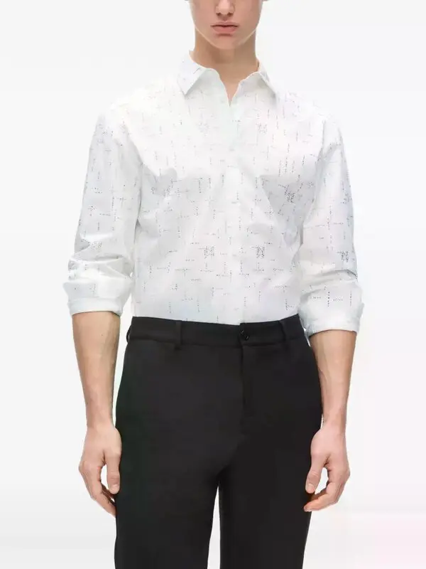 Karl Lagerfeld Monogram Rhinestone Shirt - White