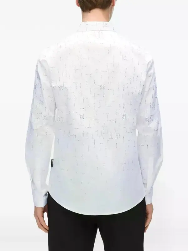 Karl Lagerfeld Monogram Rhinestone Shirt - White