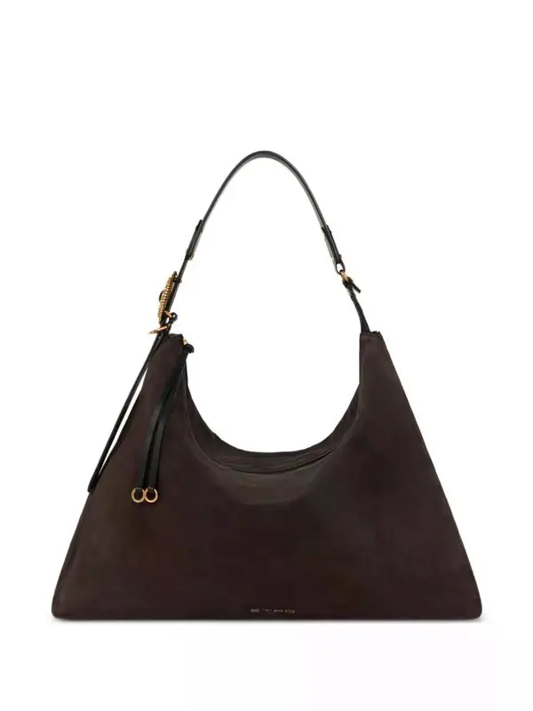 Etro Large Suede Rosette Bag - Brown