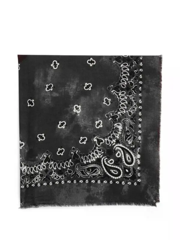 Destin Paisley-print Frayed Scarf