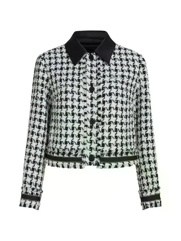 Karl Lagerfeld Houndstooth Bouclé Jacket - White