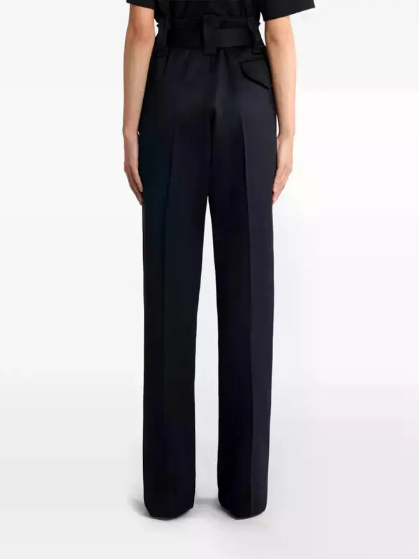 Etro Straight-leg Wool Trousers With Belt And Pockets