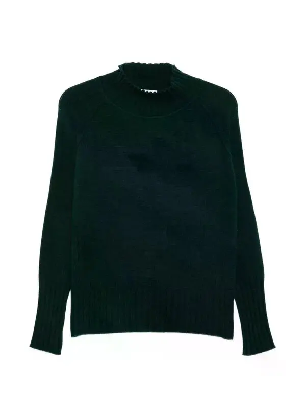 BEYOU Ribbed-trim Raglan-sleeve Sweater - Green