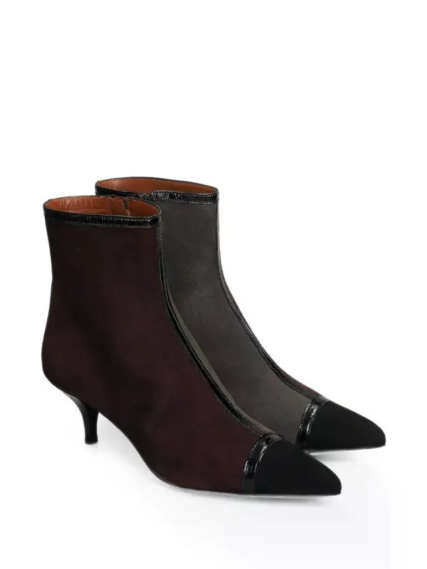 Roberto Festa Suede Ankle Boots With Patent Trim - Purple