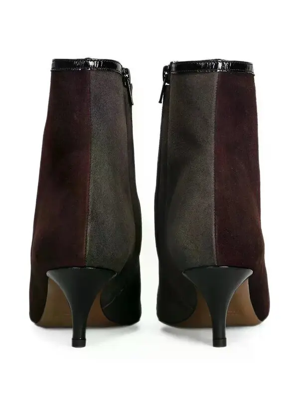 Roberto Festa Suede Ankle Boots With Patent Trim - Purple