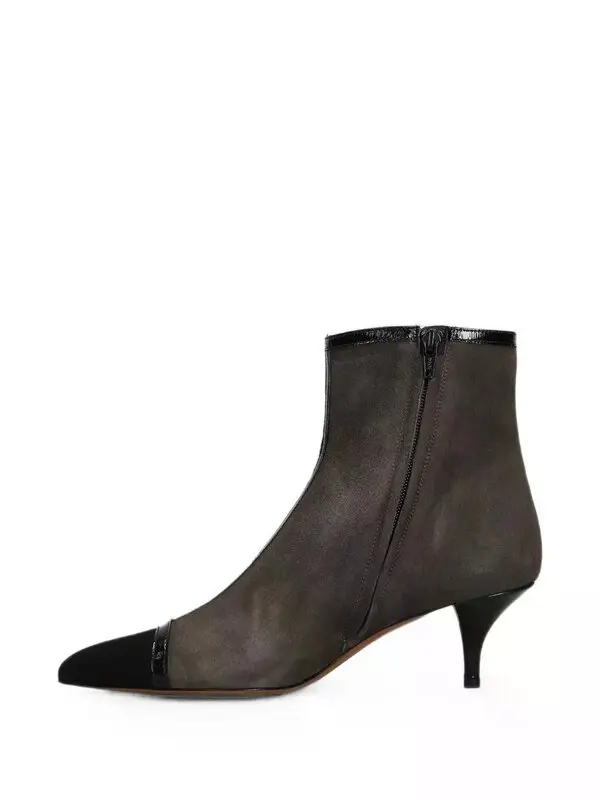 Roberto Festa Suede Ankle Boots With Patent Trim - Purple