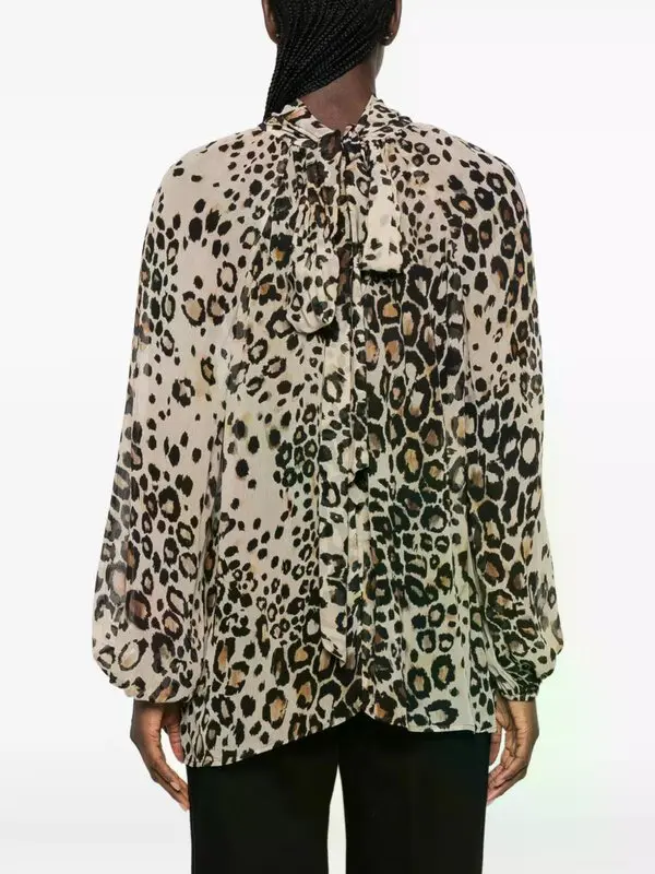 MARCCAIN Leopard-print Bow-detail Blouse