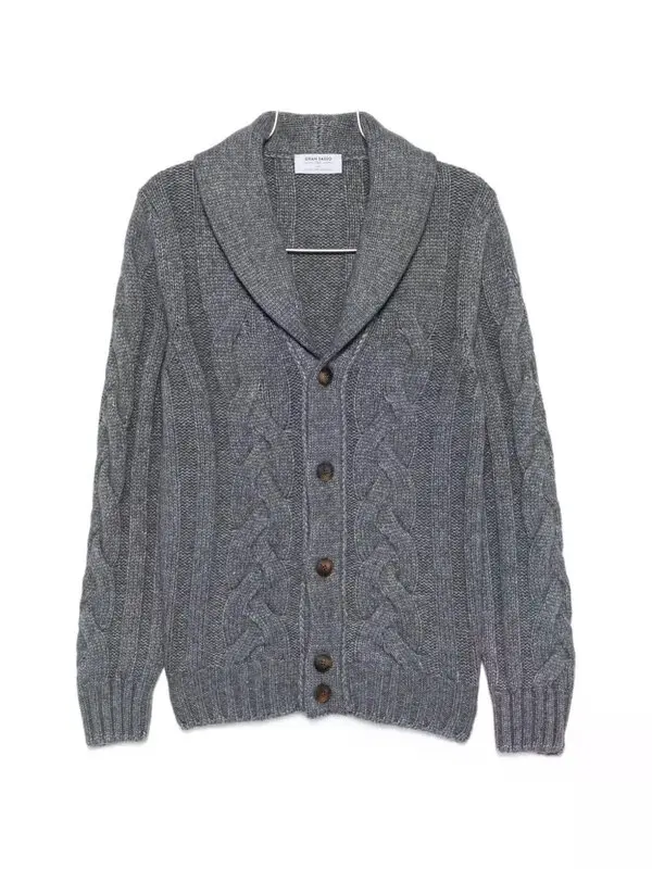 GRAN SASSO Cable-knit Shawl-collar Cardigan