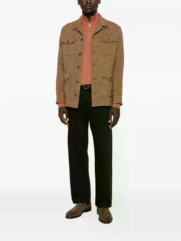 GRAN SASSO Herringbone Wool Jacket