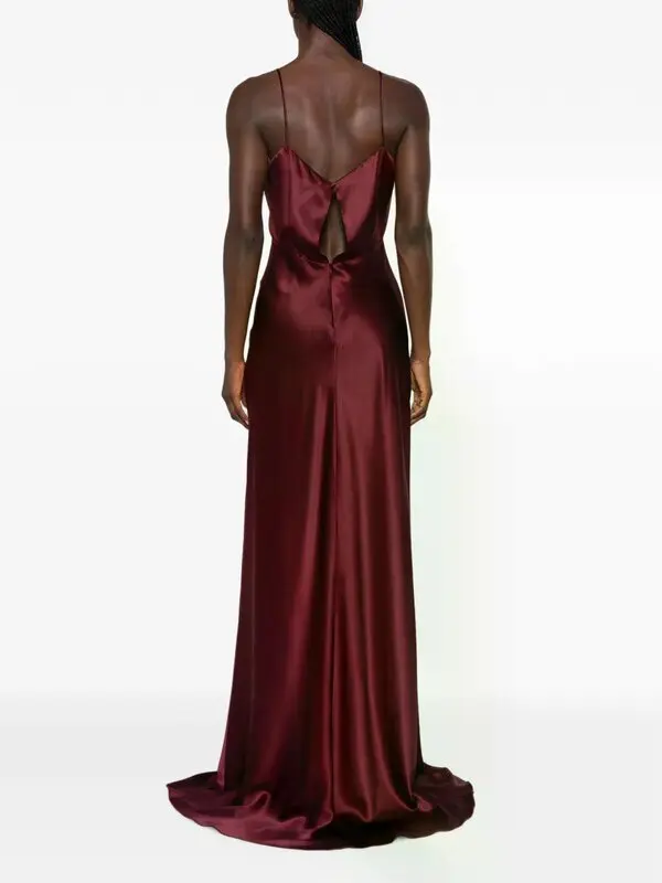 Max Mara Satin-finish Spaghetti-strap Maxi Dress