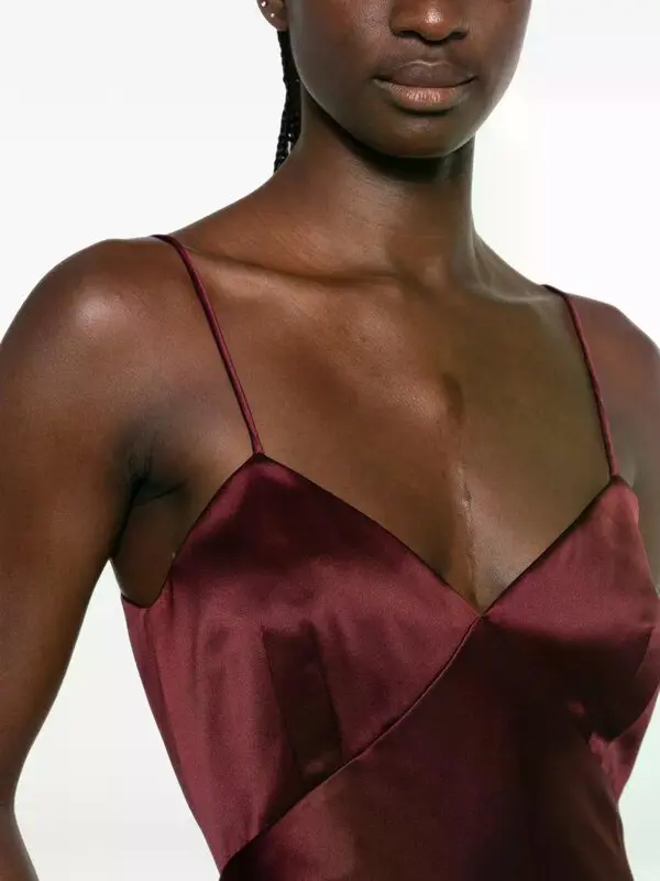 Max Mara Satin-finish Spaghetti-strap Maxi Dress