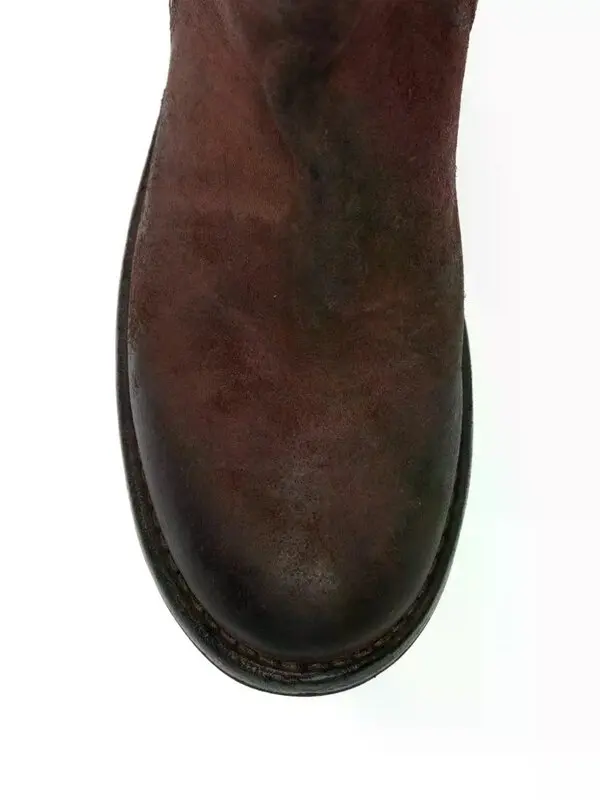 Moma Tuscany Wine Distressed Side-zip Boots