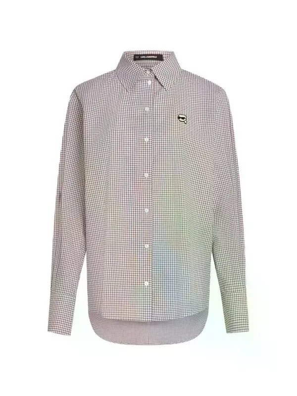 Karl Lagerfeld Ikon Checked Shirt - Neutrals