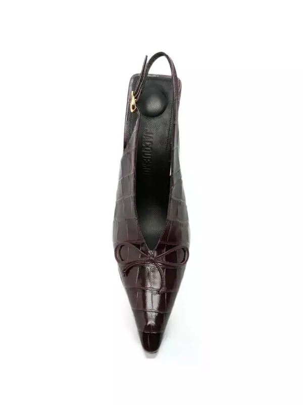 Jacquemus Croc-effect Slingback Pumps