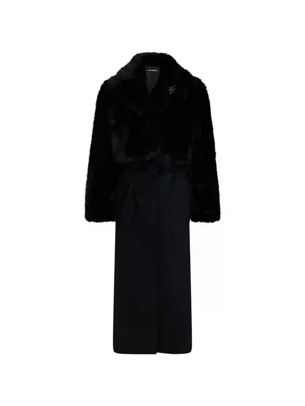Karl Lagerfeld Belted Faux Fur Coat