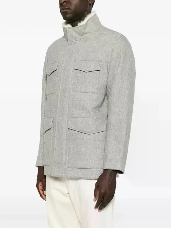GRAN SASSO Shearling-collar Utility Jacket