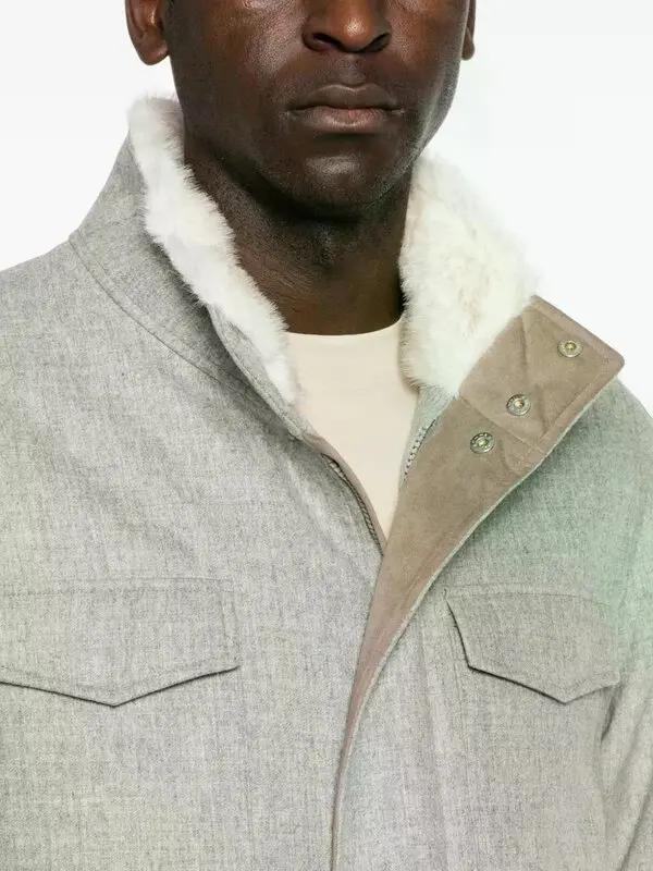 GRAN SASSO Shearling-collar Utility Jacket