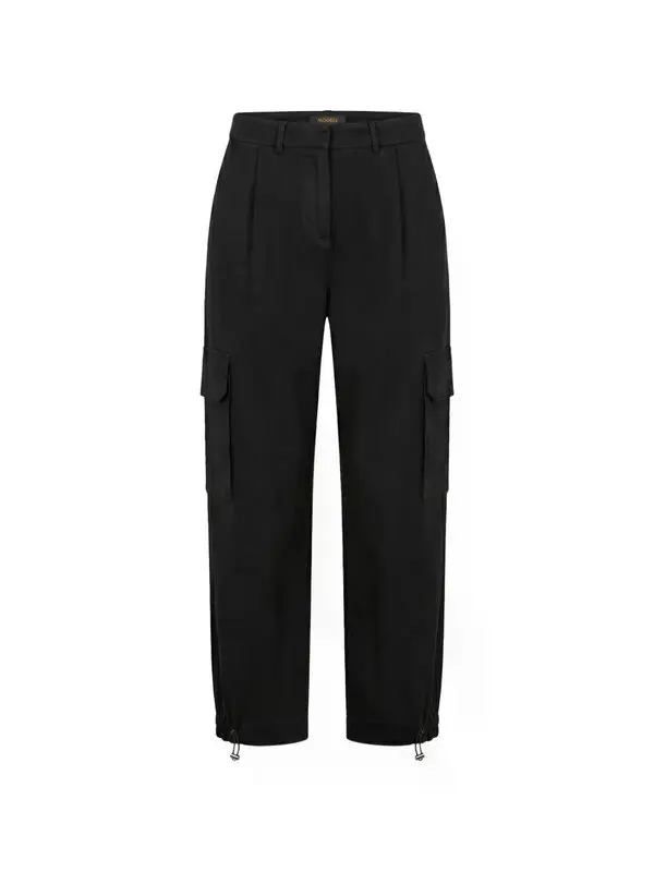 MOORER Wide-leg Cargo Pants With Elasticated Waistband And Drawstring Cuffs