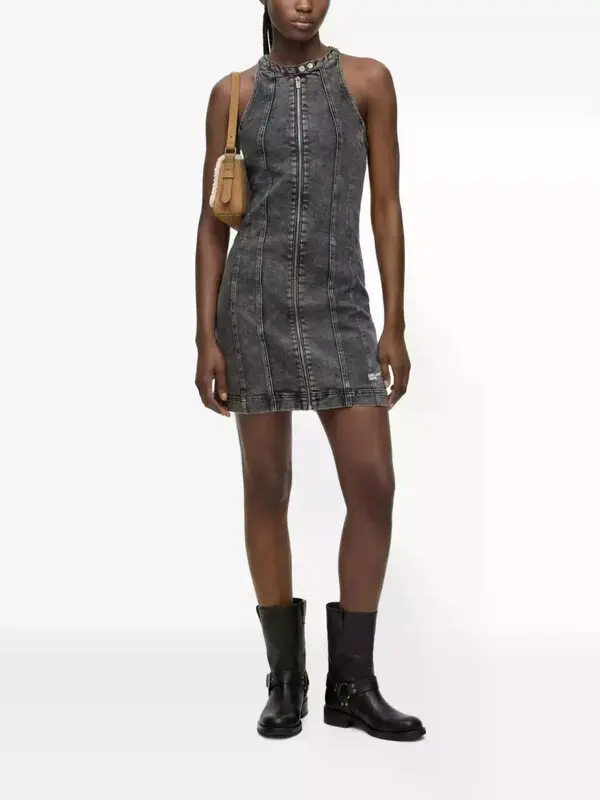 Karl Lagerfeld Sleeveless Zip-up Mini Dress - Grey