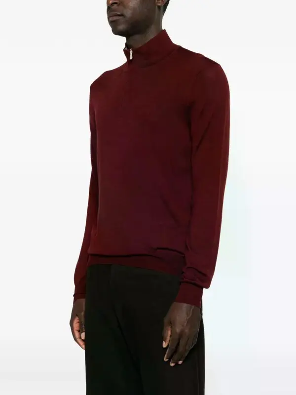 GRAN SASSO Quarter-zip Wool Sweater - Red