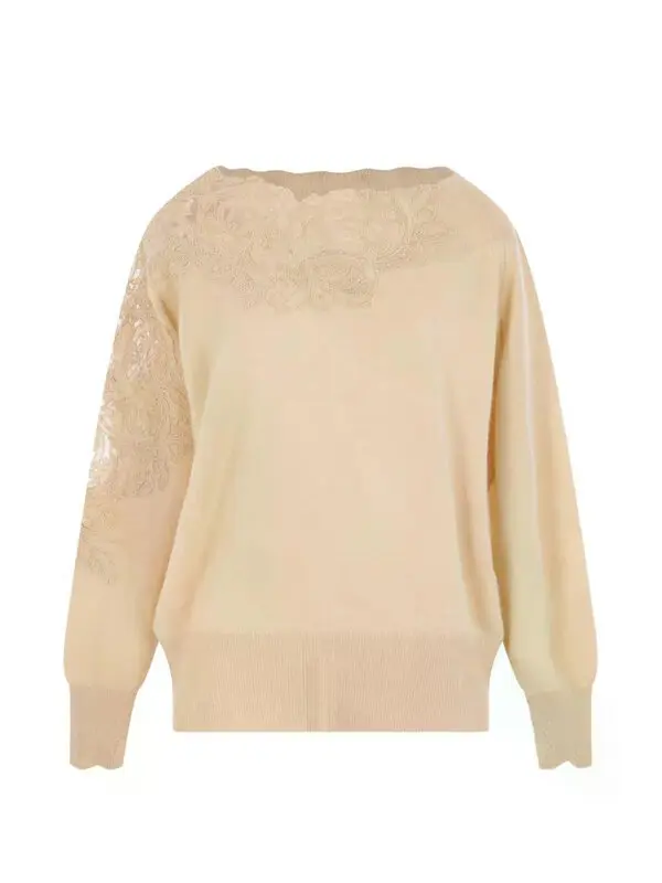 Ermanno Scervino Cashmere Lace Insert Sweater