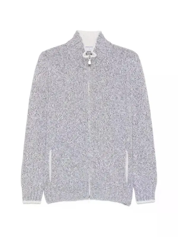 GRAN SASSO Zip-up Marl-knit Cardigan