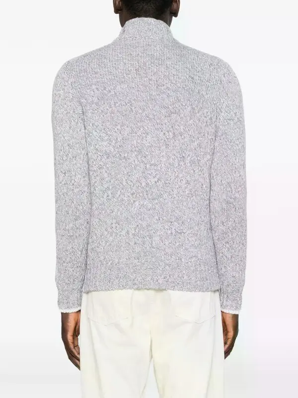 GRAN SASSO Zip-up Marl-knit Cardigan
