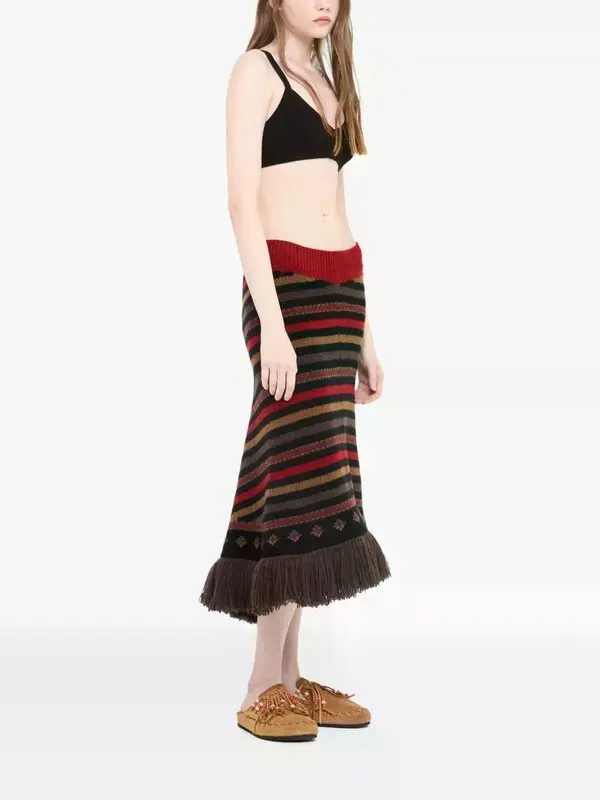 Alanui Fringed Midi Skirt
