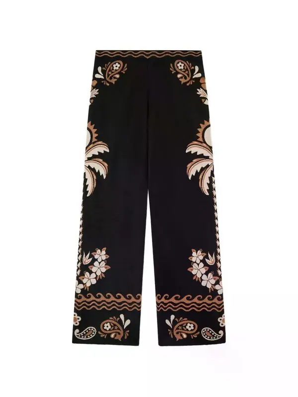 Alanui Jacquard Knit Trousers - Black