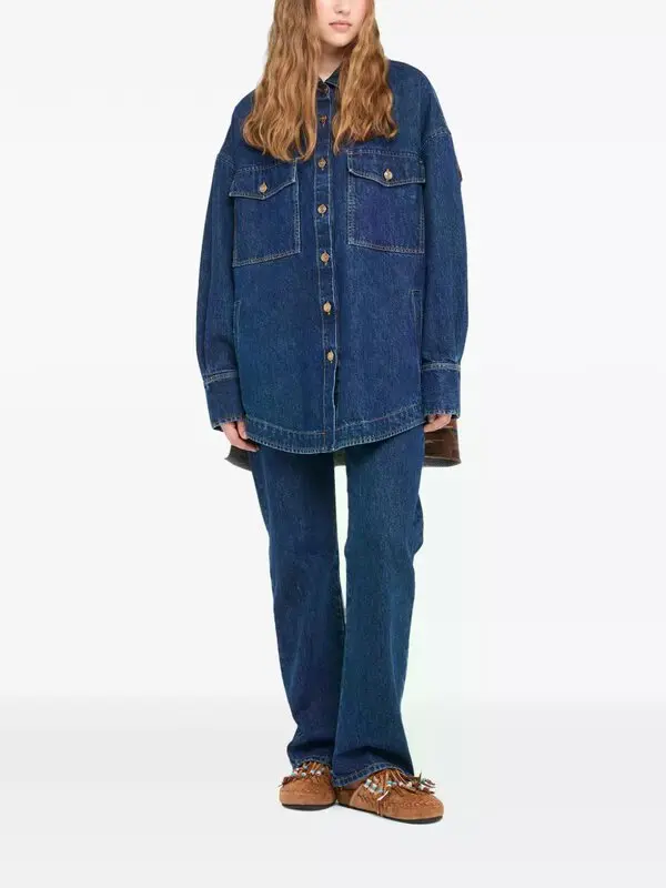 Alanui Tex Hawaii Jacquard-knit Denim Jacket