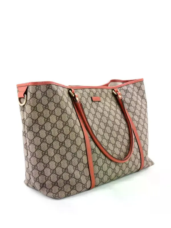 Gucci Joy Gg Coated Canvas With Leather Medium Tote Bag